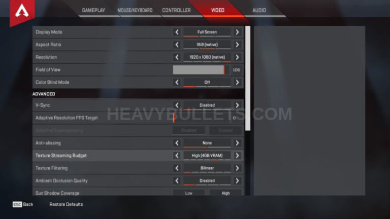 Tfue apex legends settings with keybinds & complete gear | HeavyBullets.com
